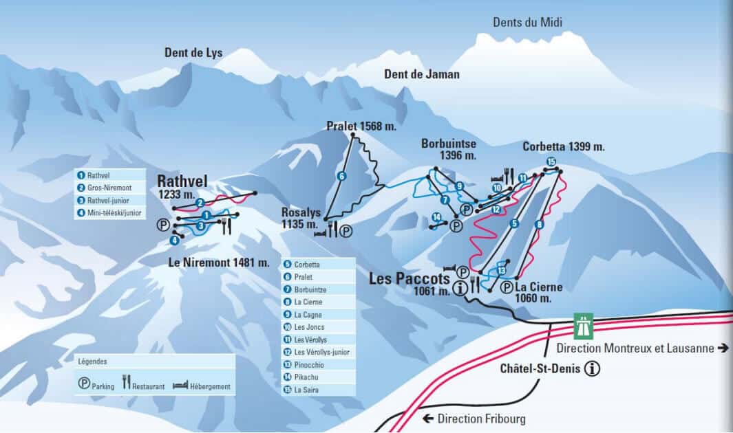 Les Paccots: La station de ski et ses webcams